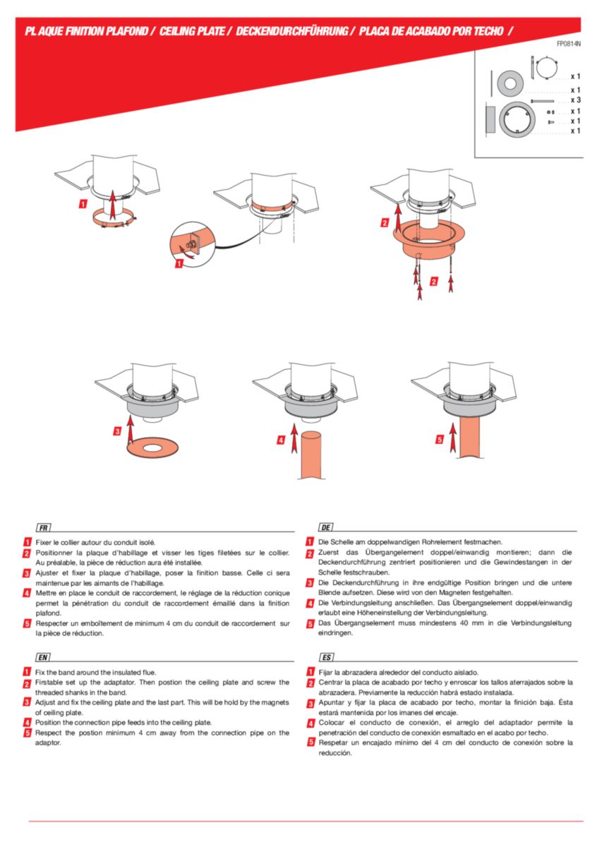 Finition plafond ronde INOX-GALVA , diamètre 130 mm ,hauteur : 120 mm ...