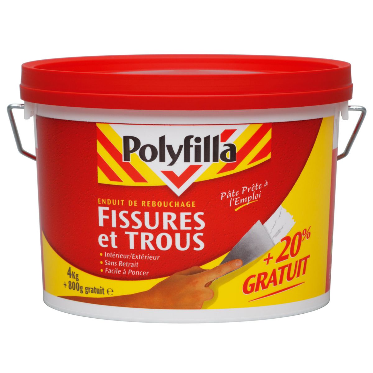 Enduit de rebouchage fissures pâte 4kg - POLYFILLA