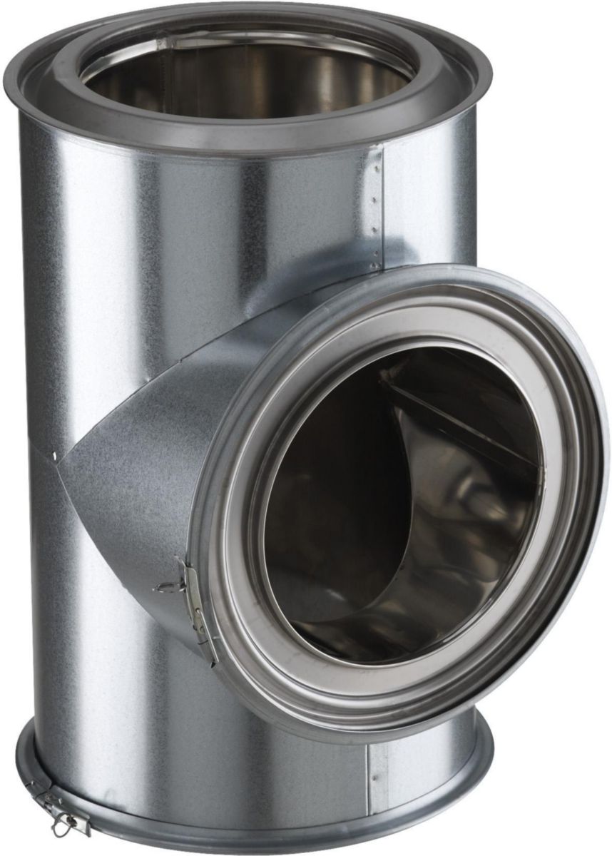Té INOX-INOX, diamètre 90 / 200 mm T 90° 200 I Réf. 31200050/9999 ...