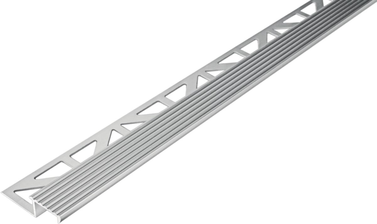 Profilé nez de marche Durastep Solid - aluminium anodisé argent - H. 11 mm - L. 2,5 m - DURAL