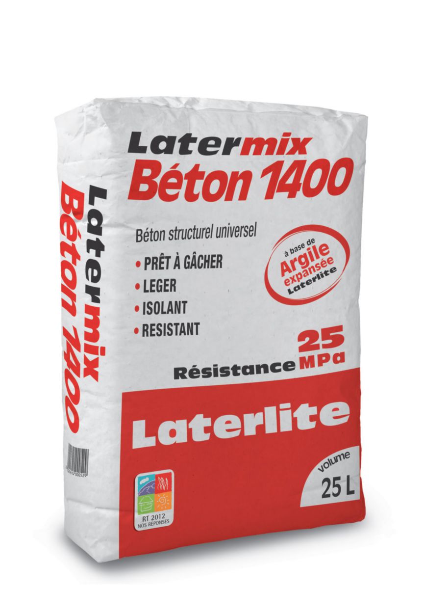 Béton structurel allégé Latermix Béton 1400 - sac de 25 l - LATERLITE