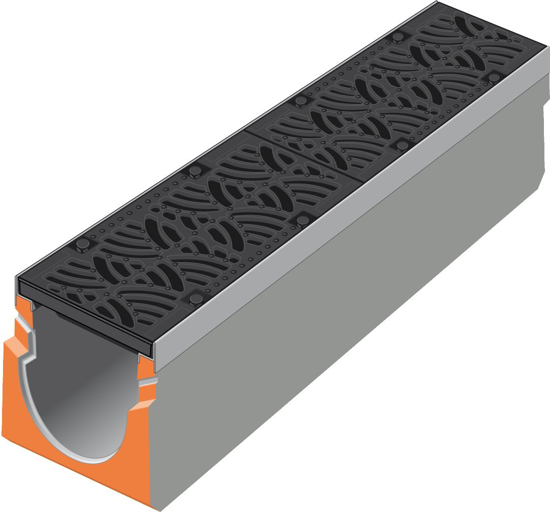 Caniveau URBAN-I 150 grille fonte D400 Lg 1m - STRADAL