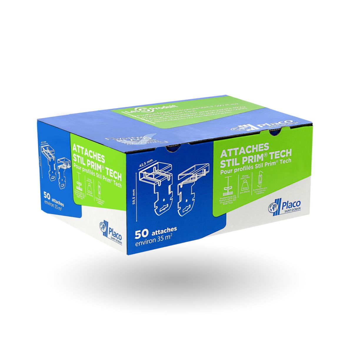 Attache Stil Prim Tech - boîte de 50 pcs - PLACO