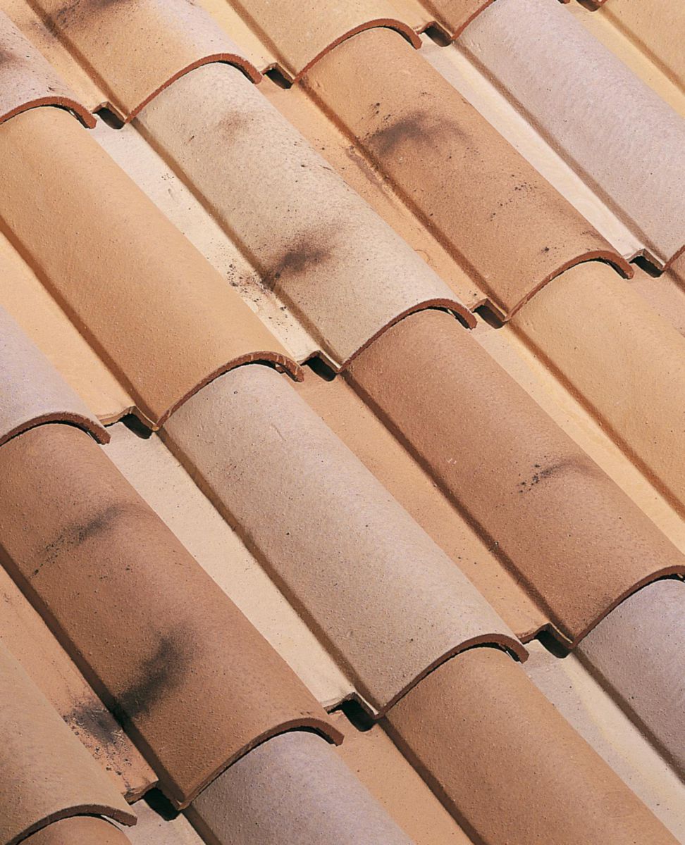 Tuile sous-faîtière Oméga 10 terre cuite mistral L. 245 mm teinte 045 ...