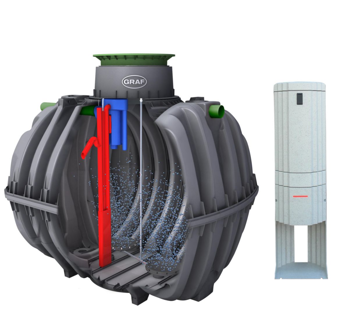 Micro-station d'épuration easyone - avec mini dôme pour passage piétons ...