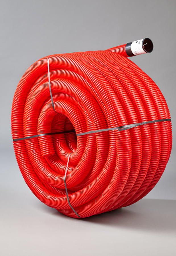 Gaine TPC - polyéthylène rouge - Ø 63 mm - couronne de 50 m - ELYDAN