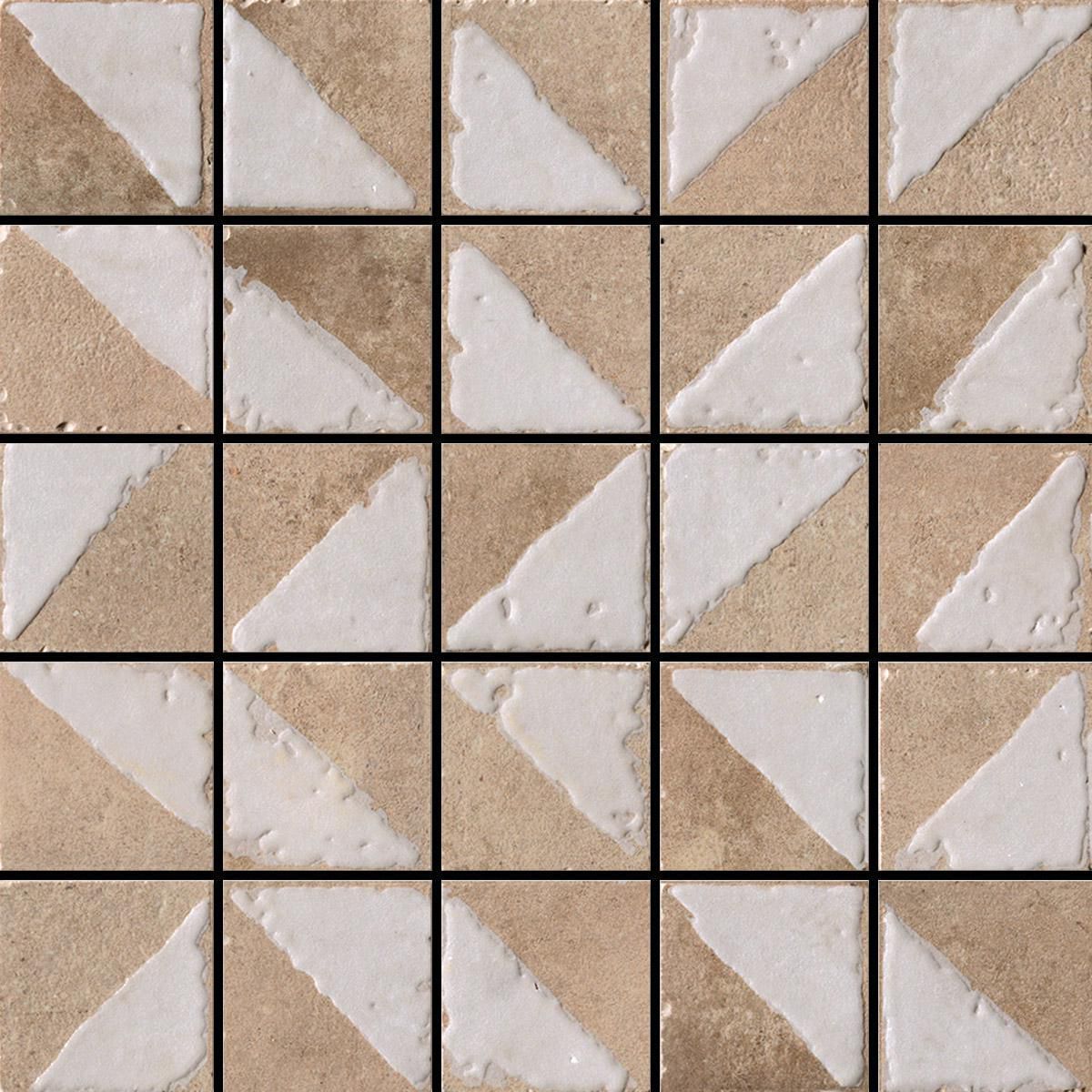 Mosaïque sol/mur intérieur Cottofaenza - décor 2 terre cuite mat ...