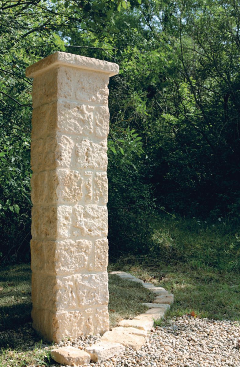 Boisseau Bridoire pilier droit ton pierre - 35x35x20 cm - ORSOL