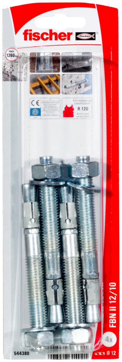 Goujon matériaux plein HBN II 12 x 10 mm Sachet de 4 pièces Réf. 544380 - FISCHER