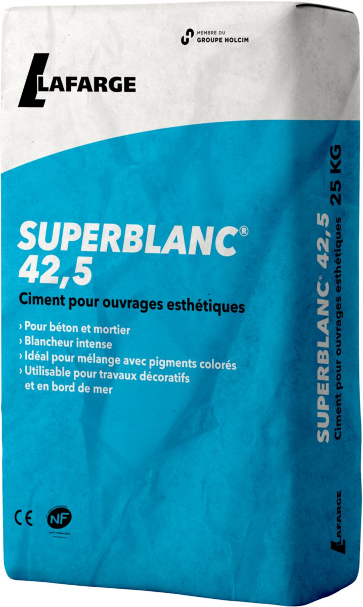 Ciment Super Blanc CEM II/A-LL 42,5 N CE PM-CP2 NF - Le Teil - sac de ...