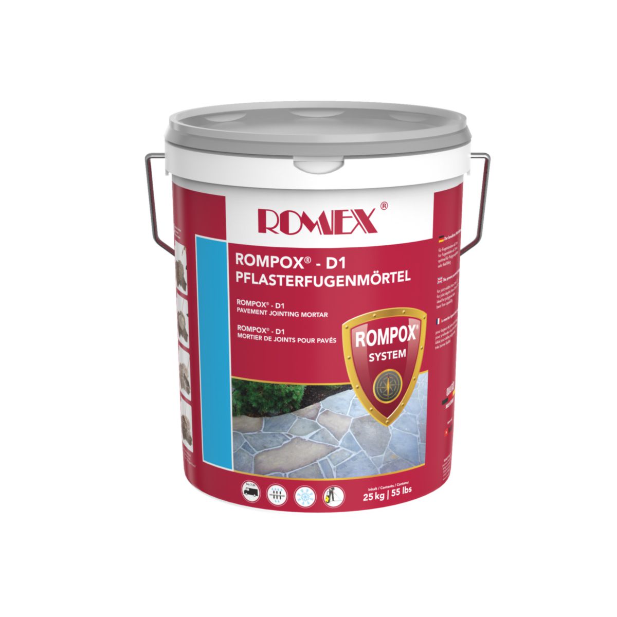Mortier de jointoiement époxy pour pavé/dalle Rompox D1 gris pierre ...