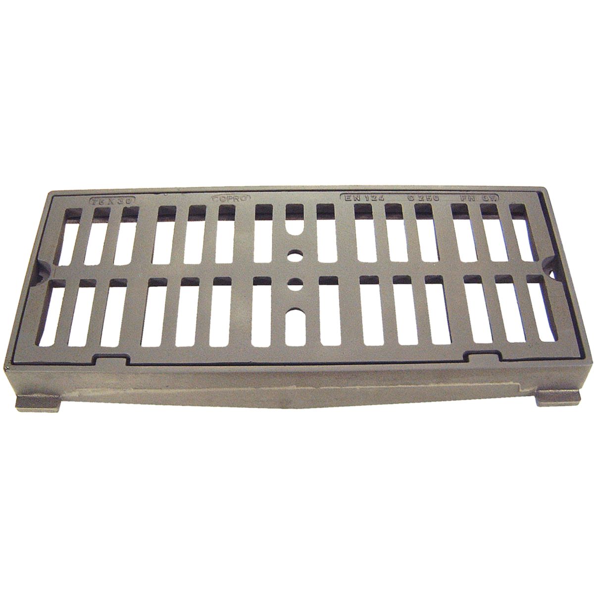 Avaloir CGA cadre + grille 750x300mm C250 CoPro PMR - FONDATEL VOIRIE