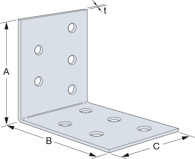 Équerre simple - acier galvanisé - 40x60x60 mm - ép. 2,5 mm - SIMPSON ...