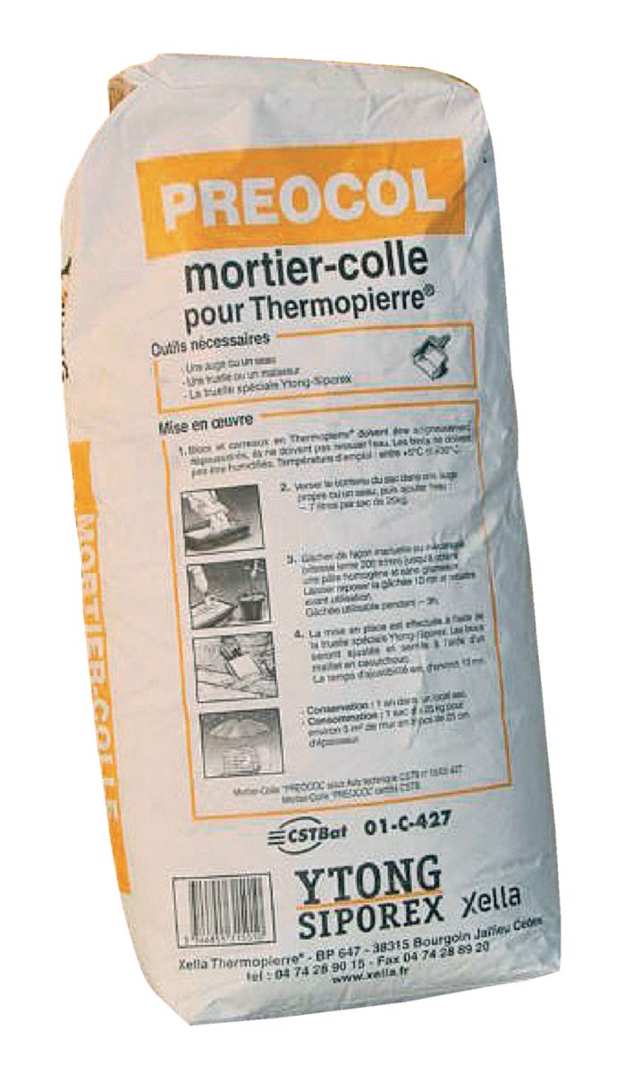 Mortier colle béton cellulaire YTONG FIX Sac de 25 kg - YTONG