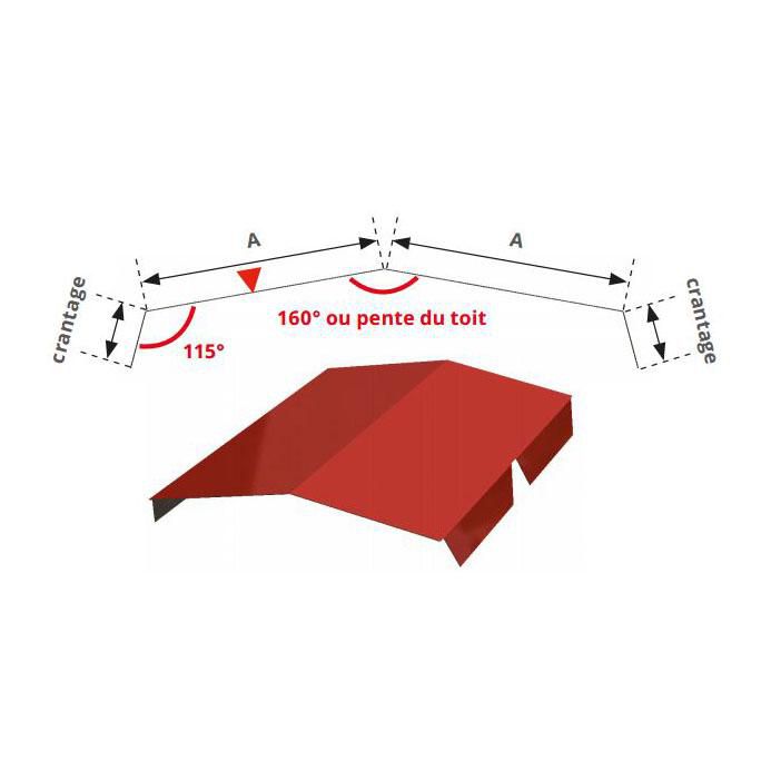 Faitiere double crantee coveo 3.45 rouge 8012 l:2100 - BACACIER