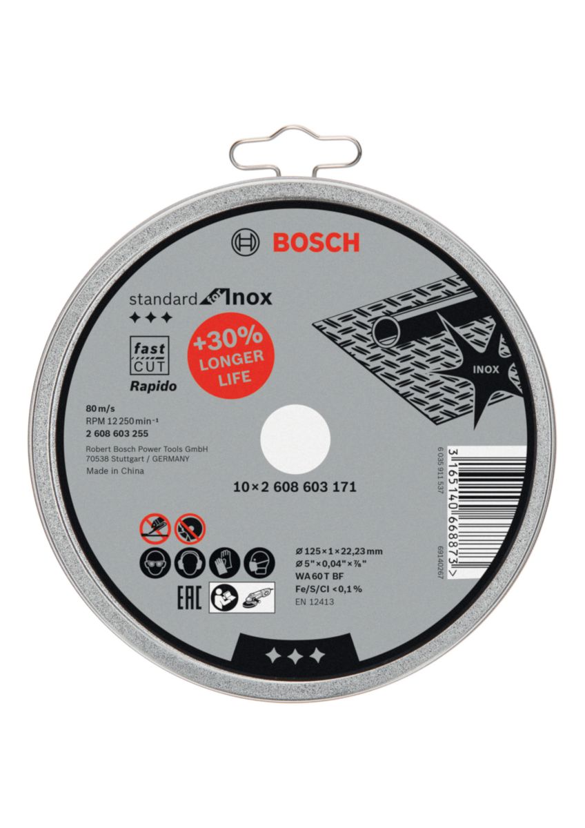 Disque à tronçonner à moyeu plat Standard for Inox d125- Rapido dans ...