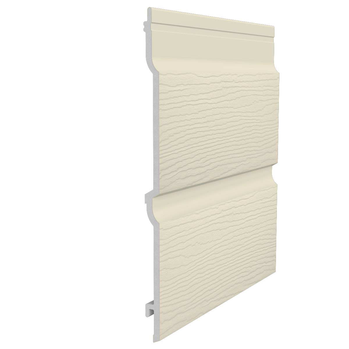 Bardage clin double massif Fortex PVC structuré crème épaisseur 6mm ...