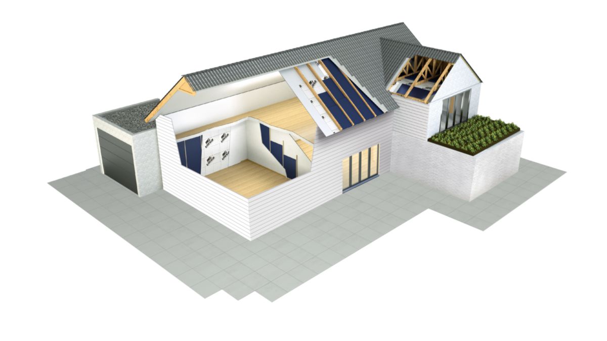 Panneau semi-rigide non-revêtu à base de fibres textiles recyclés - URSA UPTEX Ep 145 mm 1,25x0 ...