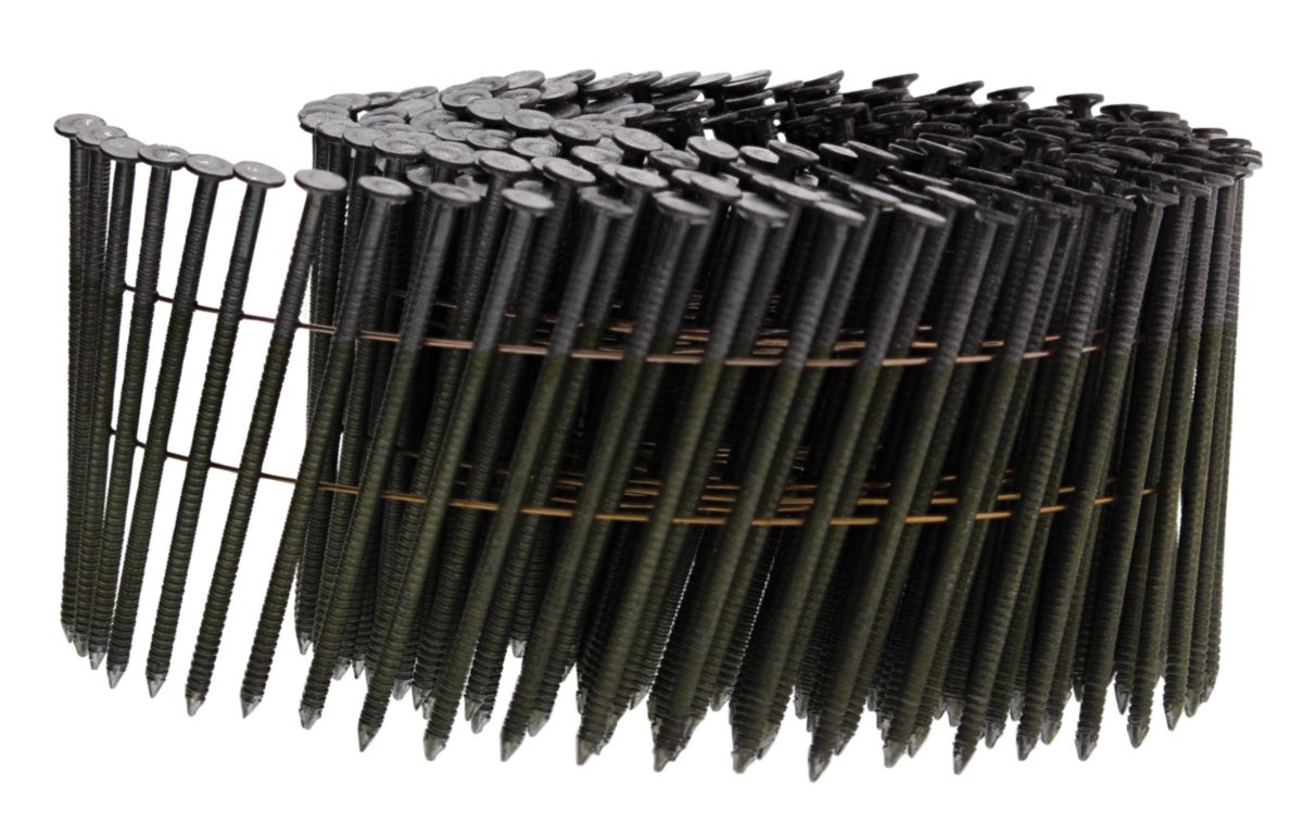 Clou acier standard - rouleau fil soudé 16° - cranté - Ø 3,1x90 mm ...