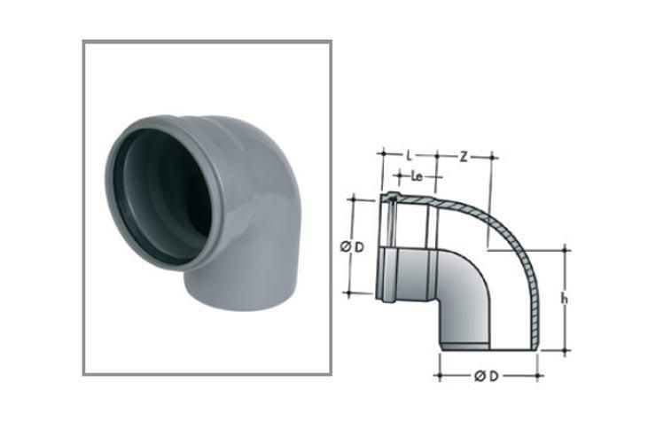 Coude PVC-PVC mâle femelle 87°30 diamètre 200mm CB8G - NICOLL