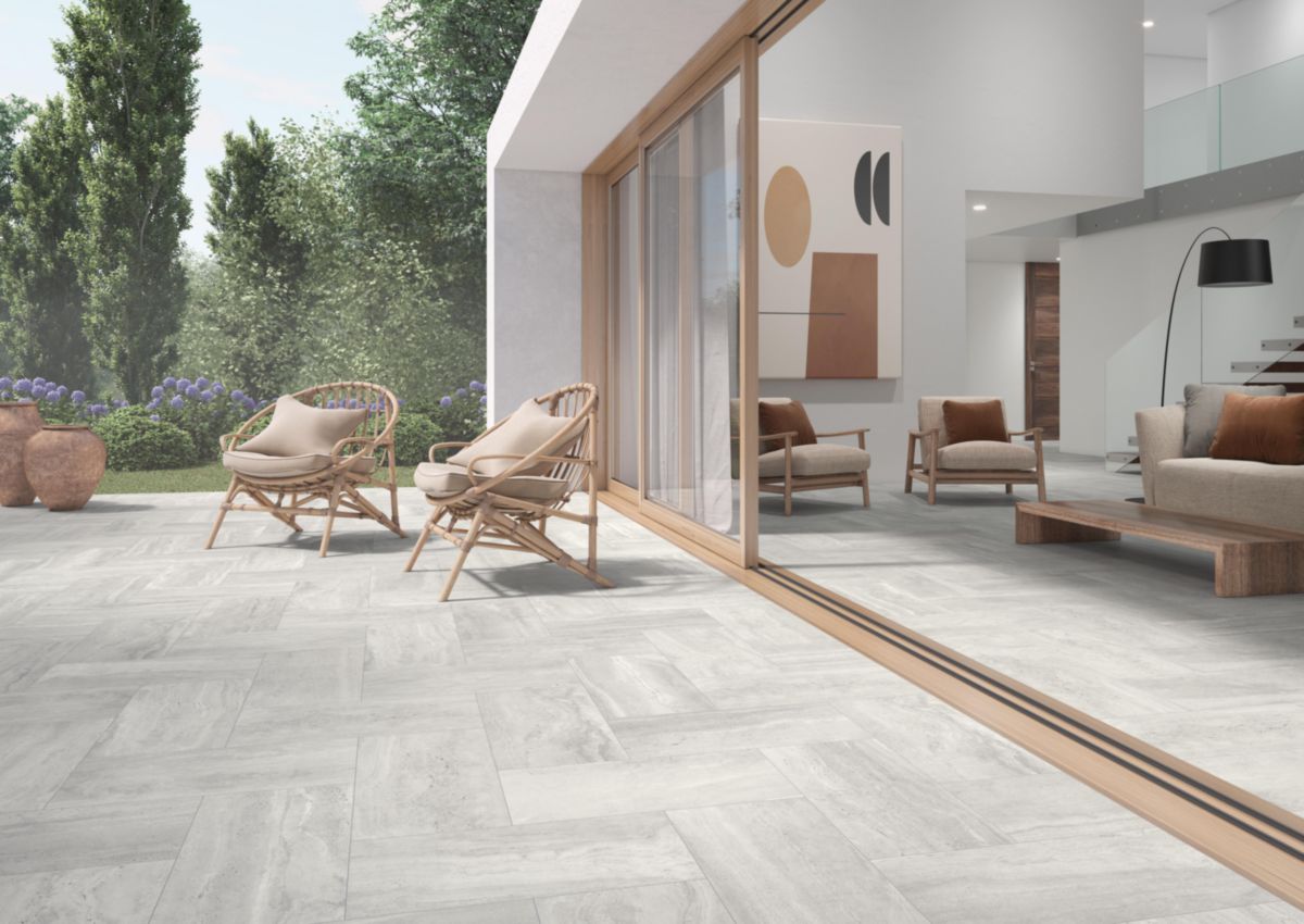 Grès cérame émaillé Cinca Tivoli gris antidérapant rectifié 30 x 60 cm ...