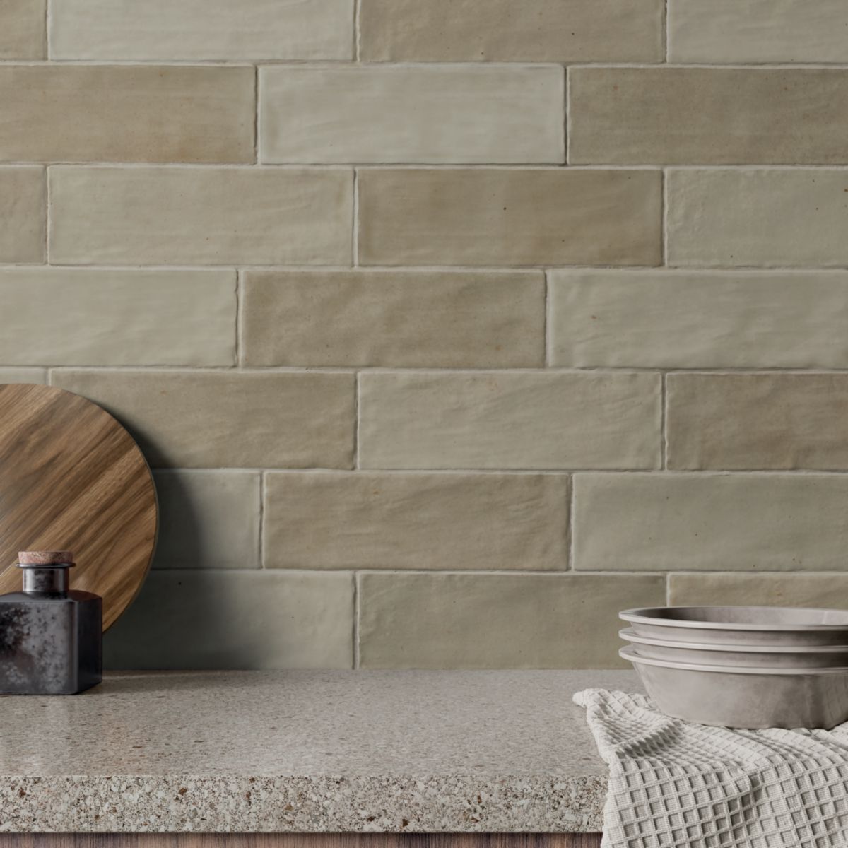 Carrelage mural faïence Riad - sand - 6,5x20 cm - HARMONY