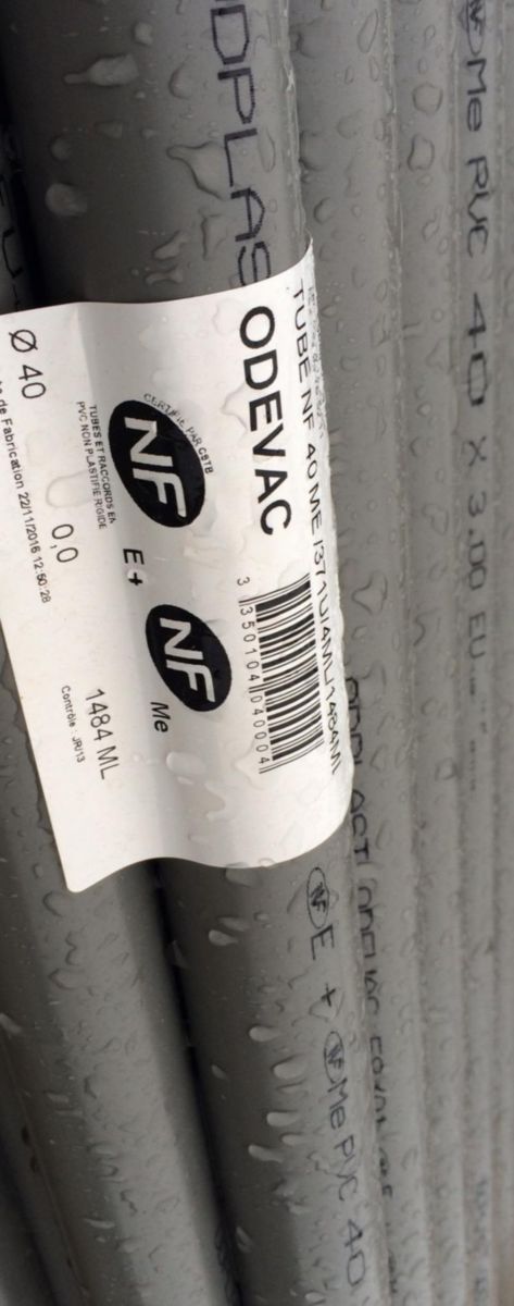 Tube pvc nf me 40 / 133u / 4ml 532ml - OD PLAST