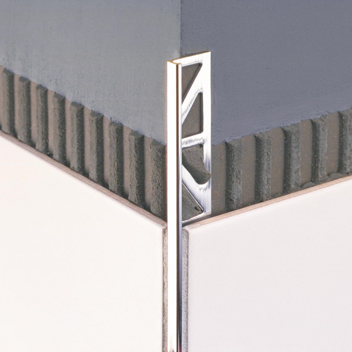 Profilé de finition Dural chant droit Durosol 250 cm laiton chromé 12,5mm réf DSM 125-SC - DURAL