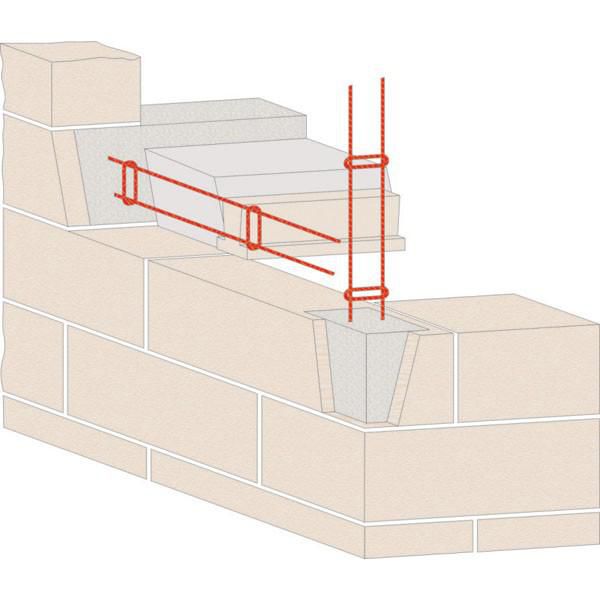 Armature de chaînage rampant zone 3 CHS14X10 - L. 6 m - filants 2HA10 ...
