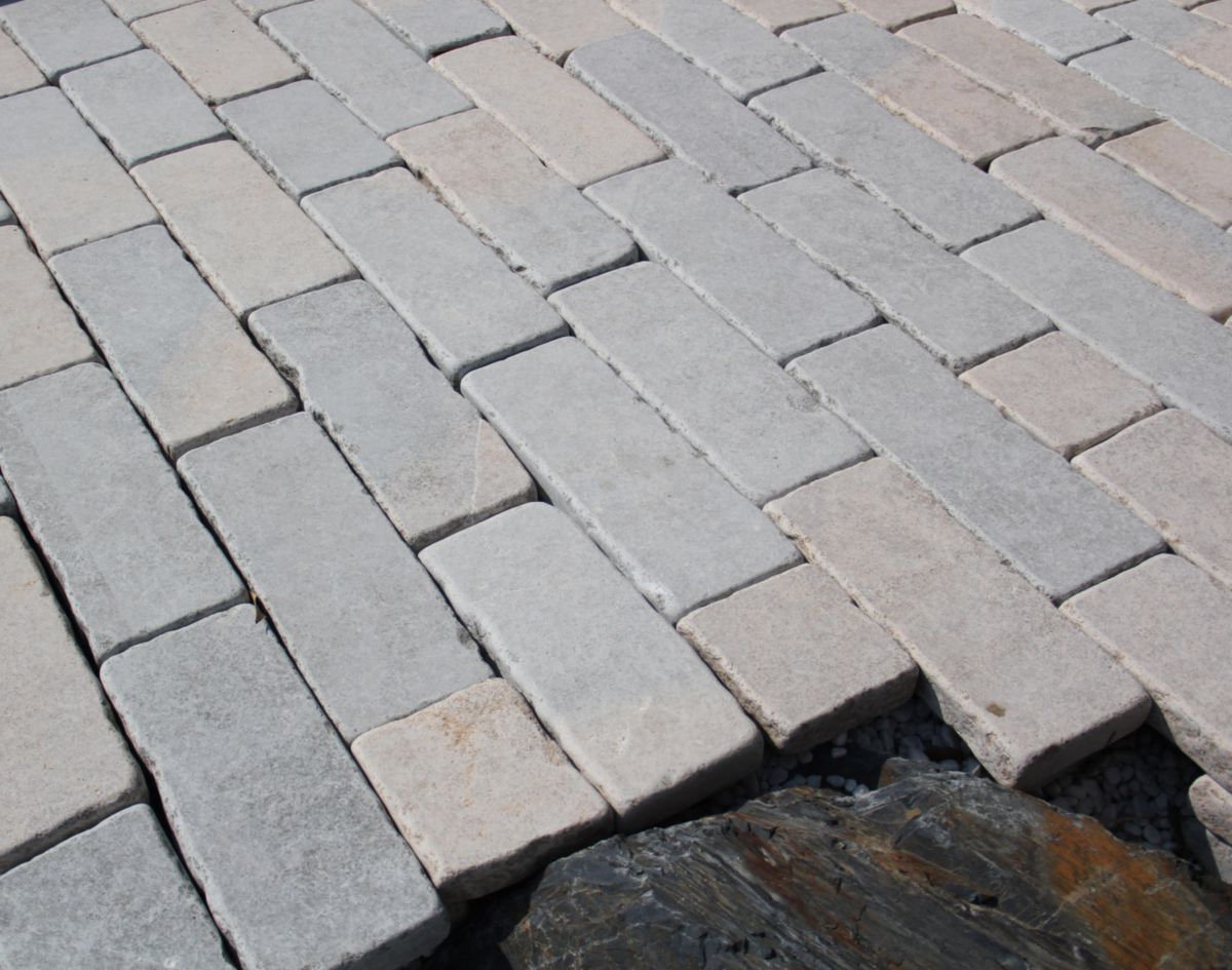 Pavé multi - calcaire du Causse bayadère vieilli - longueur libre ...