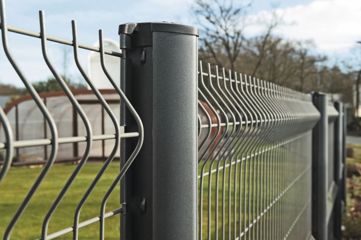 Poteau Axis Design - acier galvanisé plastifié gris 7016 - L. 2 m - DIRICKX