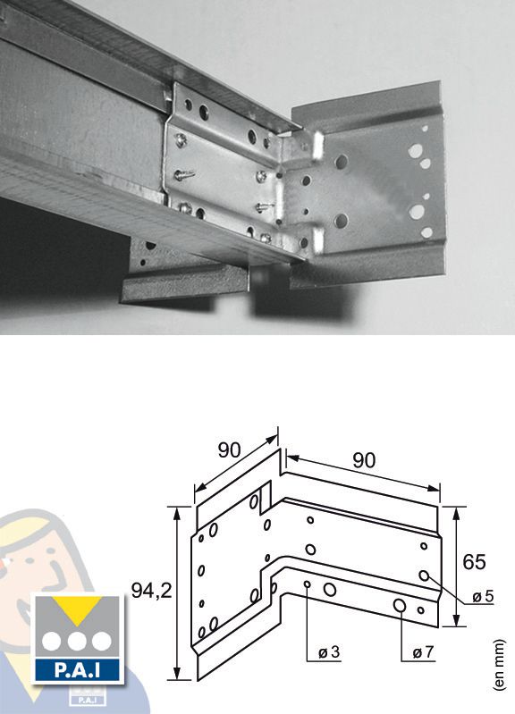 Équerre de fixation pour profil Omnifix longue portée 70/100 - + vis ...
