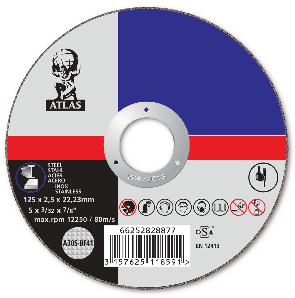 Disque à tronçonner métal Atlas diamètre 300mm épaisseur 3,5mm alésage ...