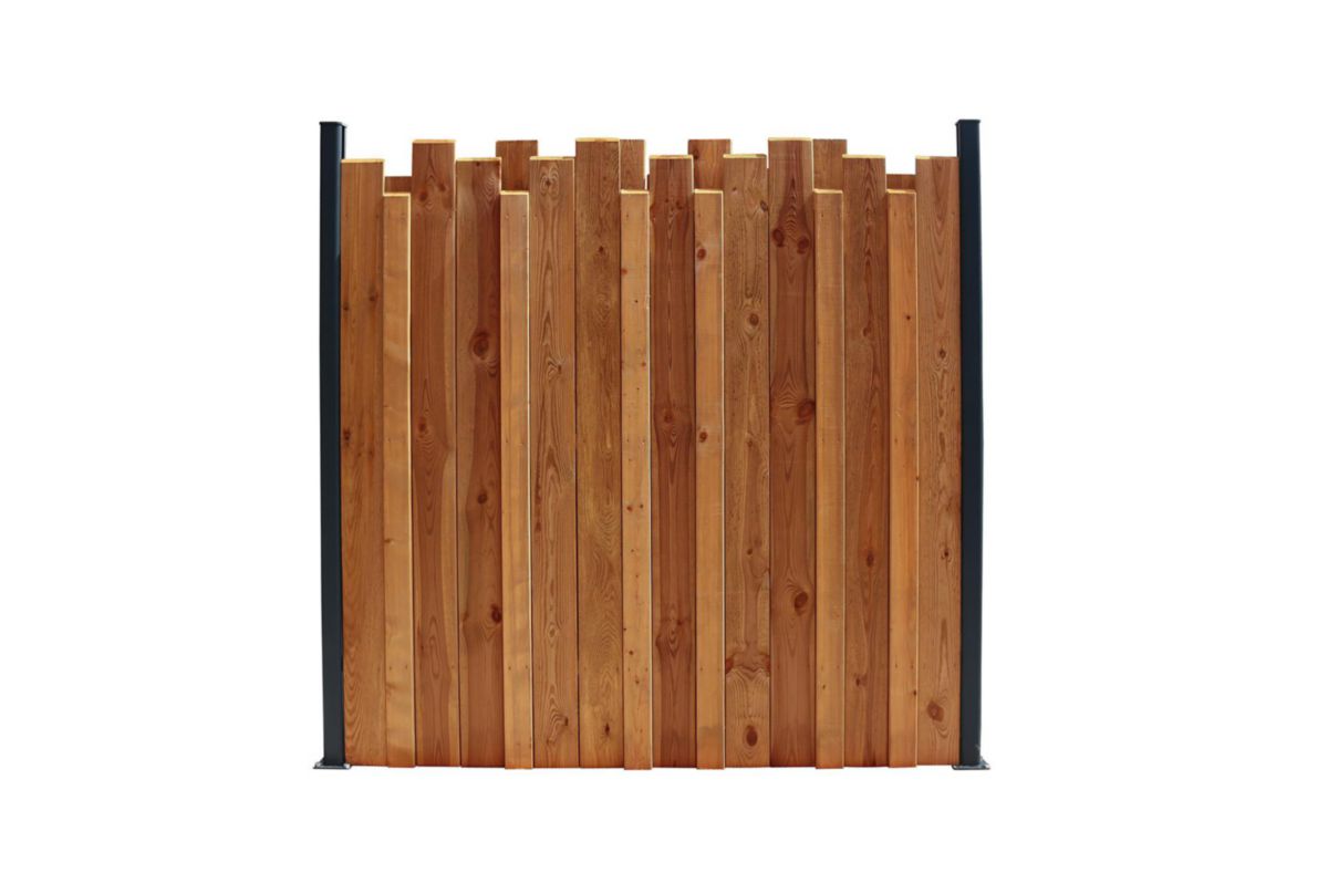 Clôture écran Vertika Eclipse - pin sylvestre brun - traité classe 4 ...