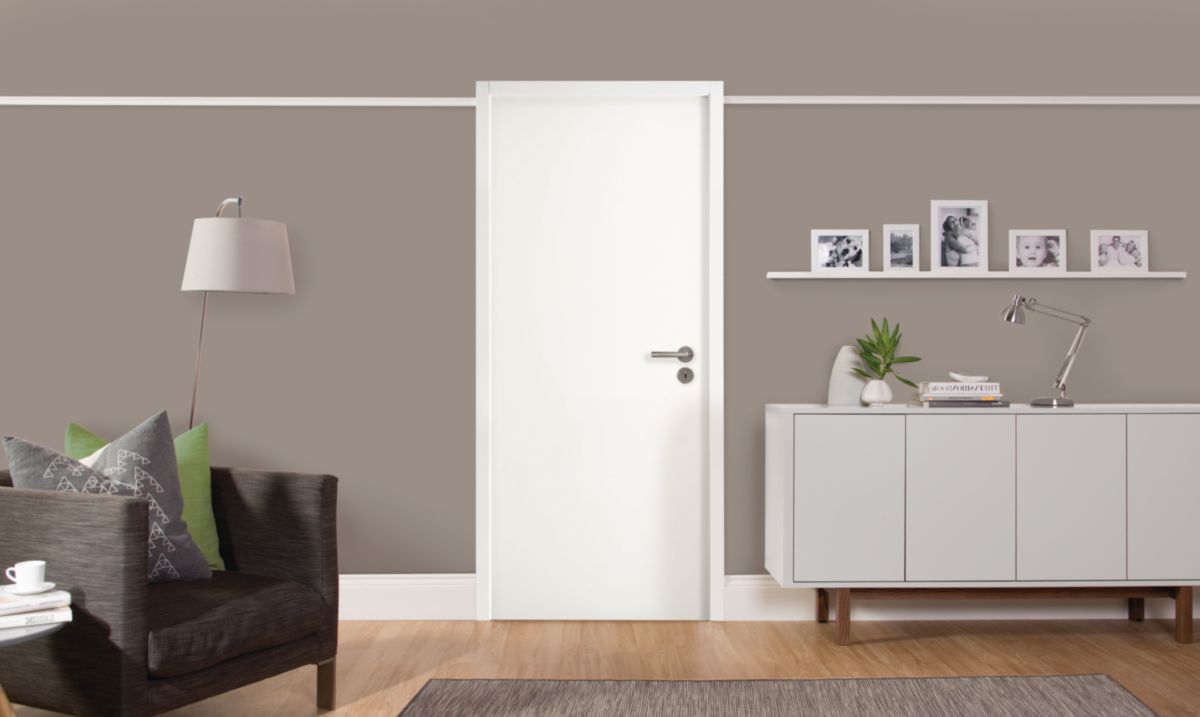 Bloc-porte plane alvéolaire prépeint 204x63 cm poussant gauche - H86 3 ...