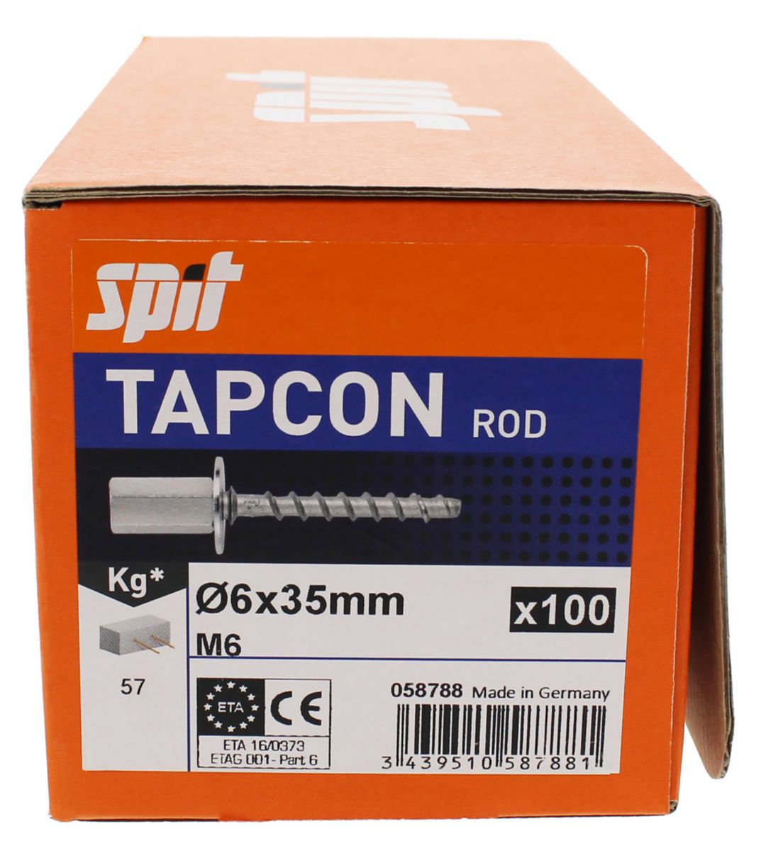 Tapcon rod douille m8/m10 6x35 /bt100 Réf. 058785 - SPIT