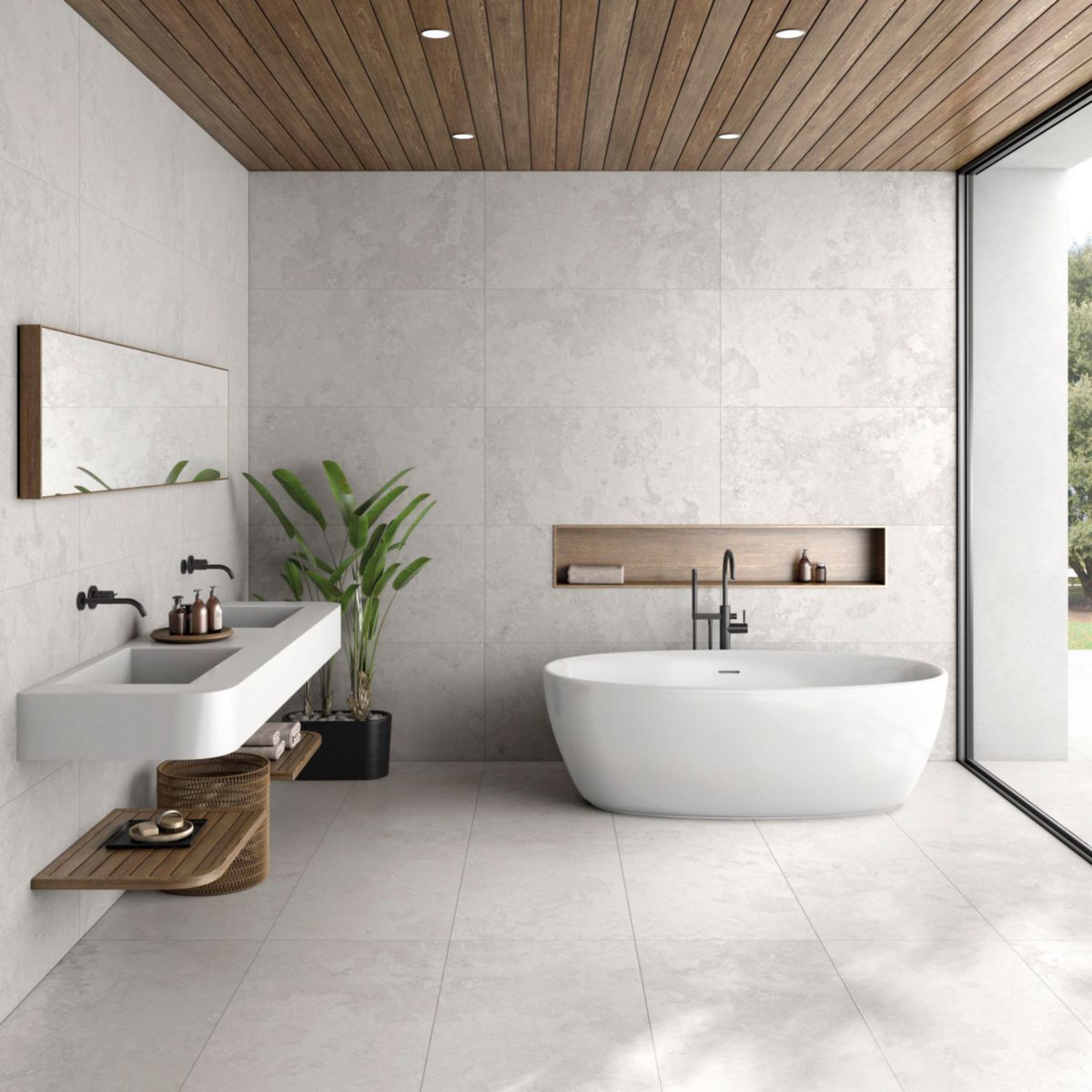 Grès cérame Aleluia Aurea light grey rectifié 60 x 120 cm P2002R ...