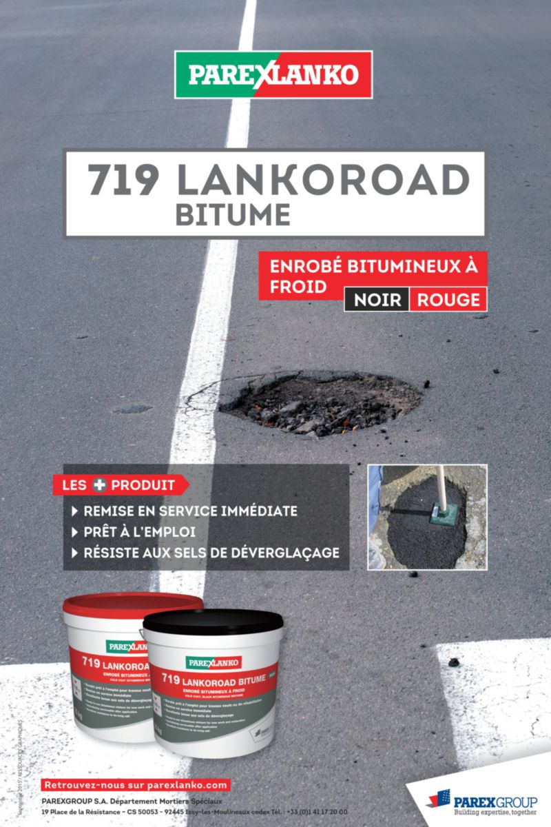 Enrobé bitumineux à froid 719 Lankoroad bitume Parexlanko seau 25 kg - PAREXLANKO