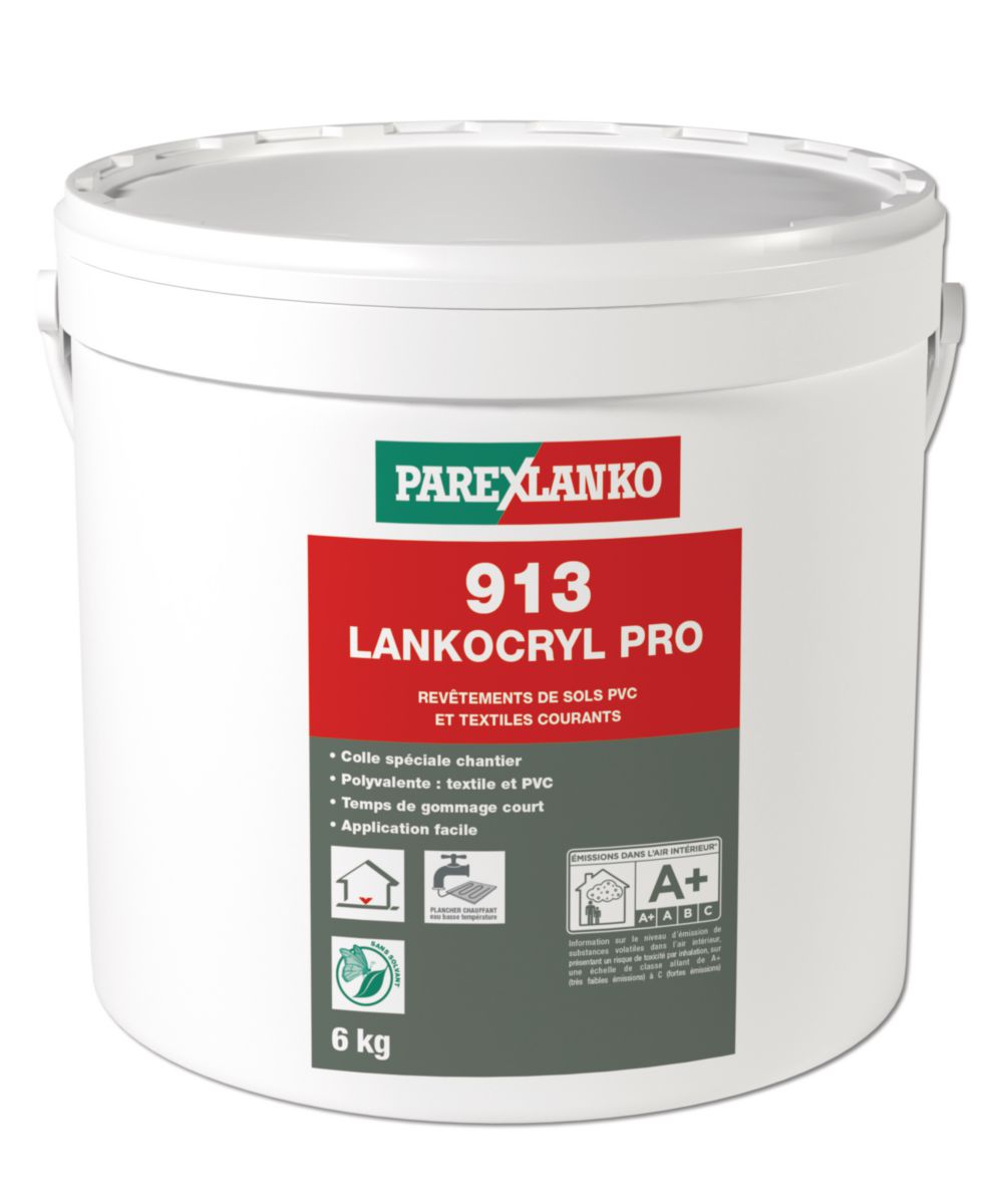 Colle acrylique pour sols PVC 913 lankocryl pro 6 kg - PAREXLANKO